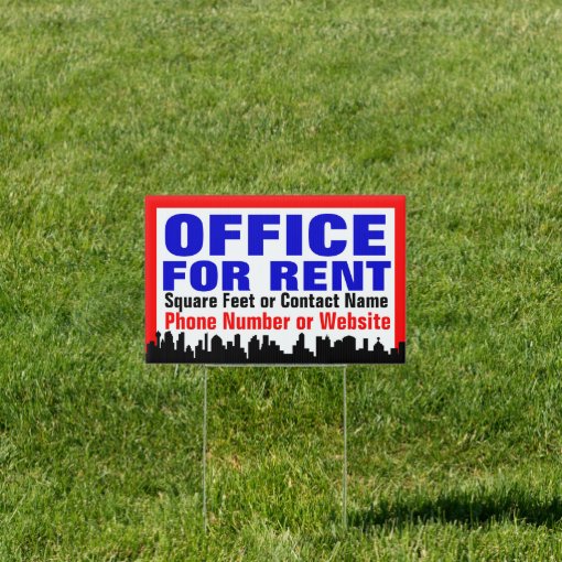 Customizable Office For Rent Sign /Yard Sign | Zazzle