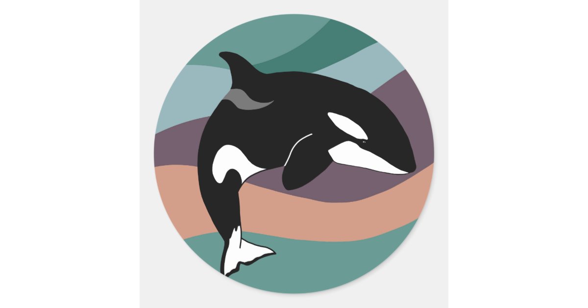 Customizable Orca Killer Whale Birthday Classic Round Sticker | Zazzle