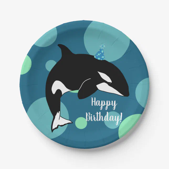 Customizable Orca Killer Whale Birthday Paper Plates | Zazzle
