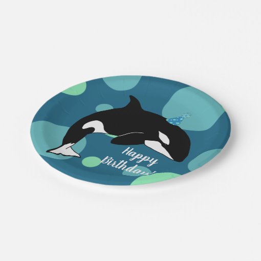 Customizable Orca Killer Whale Birthday Paper Plates | Zazzle