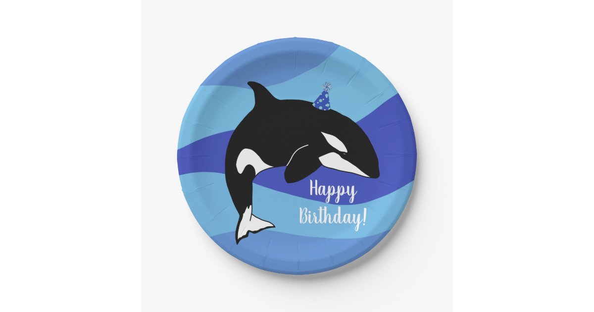Customizable Orca Killer Whale Birthday Paper Plates | Zazzle
