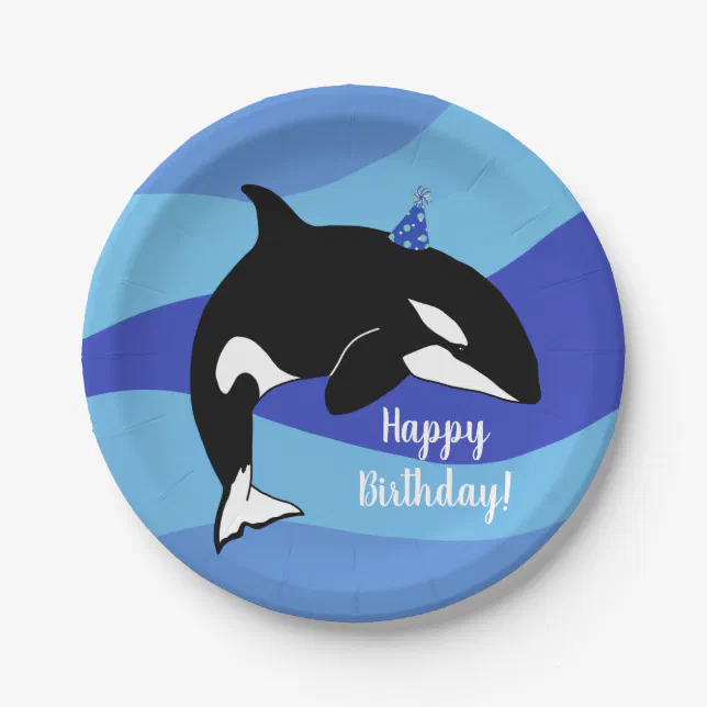 Customizable Orca Killer Whale Birthday Paper Plates | Zazzle