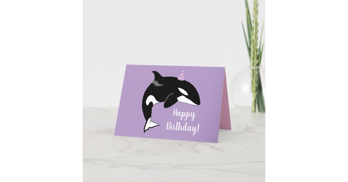 Customizable Orca Killer Whale Birthday Thank You Card | Zazzle
