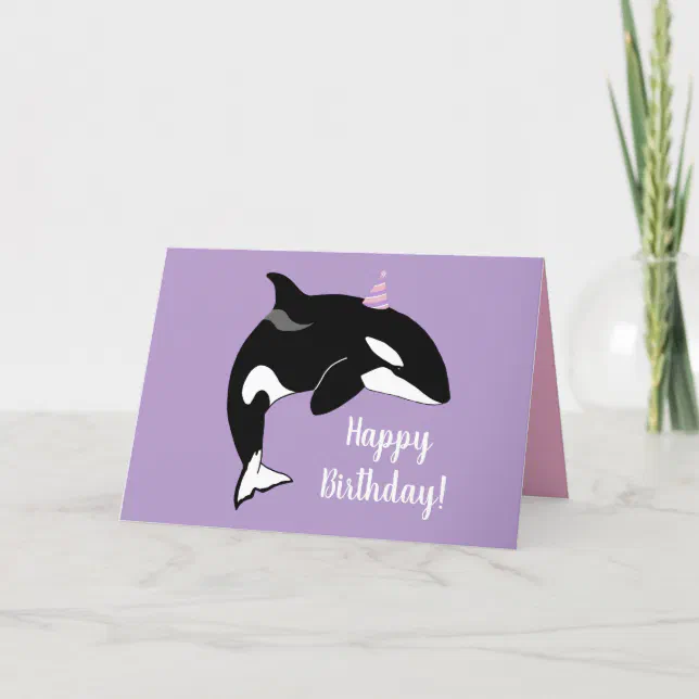 Customizable Orca Killer Whale Birthday Thank You Card | Zazzle