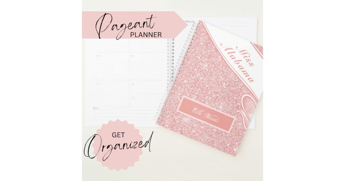 Customizable Pageant Planner - Rose Gold Glitz | Zazzle