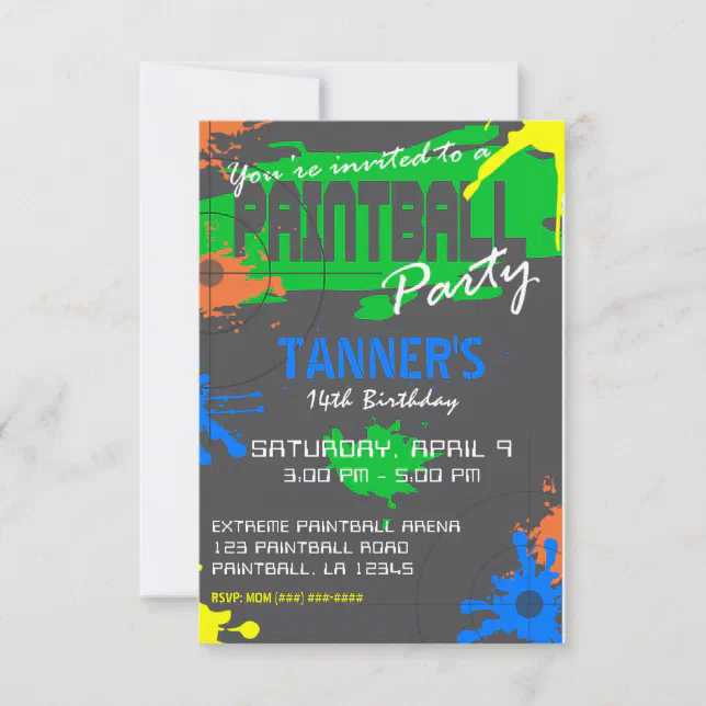 customizable PAINTBALL PARTY INVITATION | Zazzle