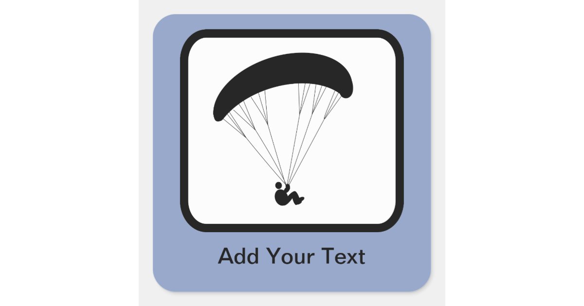 Customizable Paraglider Logo Square Sticker | Zazzle