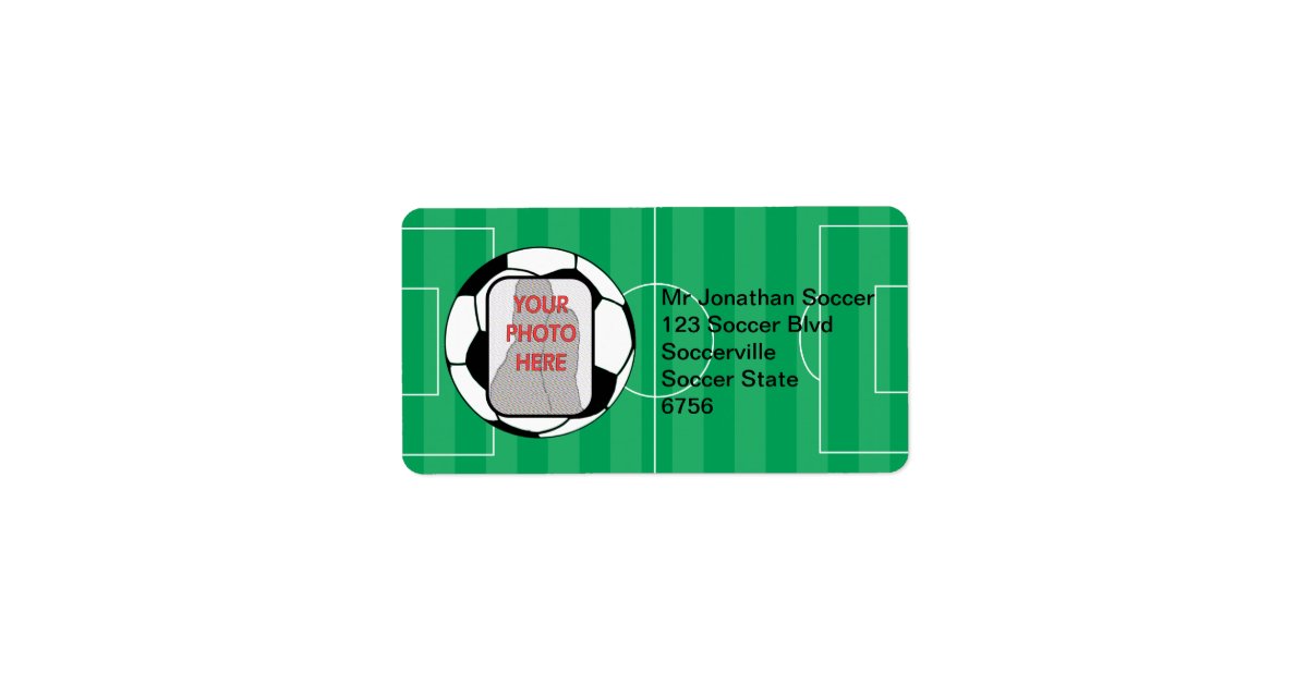 Customizable photo soccer ball Address labels | Zazzle.com