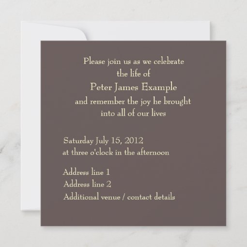 Customizable Photo: Wake / (Living) Funeral Invitation | Zazzle