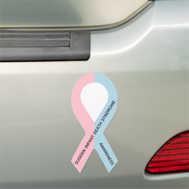 Customizable Pink and Light Blue Awareness Ribbon Car Magnet | Zazzle