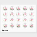 Customizable pink bird round sticker | Zazzle