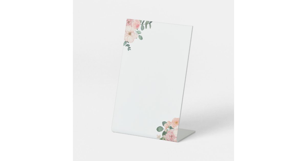 Customizable Pink Floral Sign | Zazzle