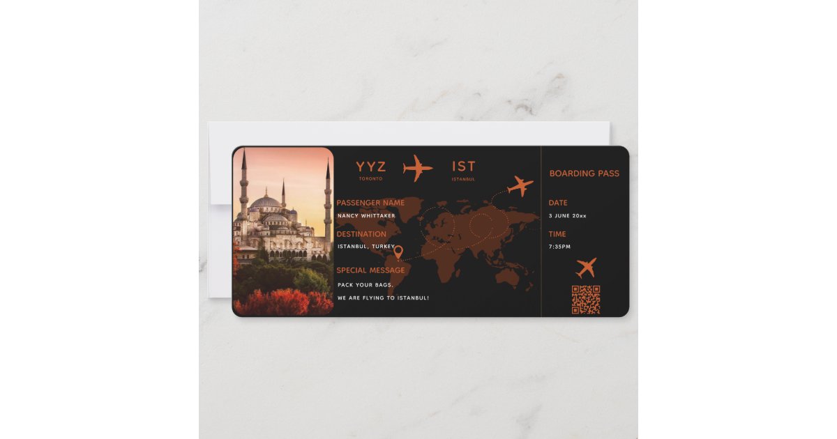 Customizable Plane Tickets | Fake Boarding Pass Card | Zazzle
