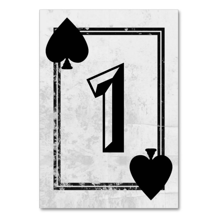 Customizable Playing Card Table Numbers (No.1) | Zazzle