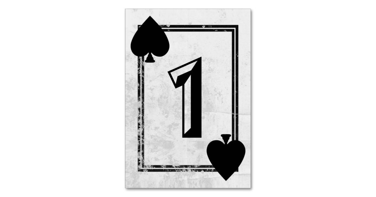Customizable Playing Card Table Numbers (No.1) | Zazzle