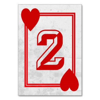 Customizable Playing Card Table Numbers (No.2) | Zazzle