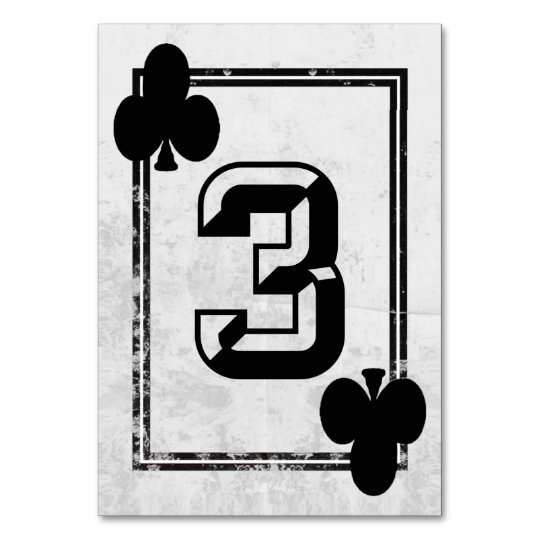 Customizable Playing Card Table Numbers (No.3) | Zazzle.com