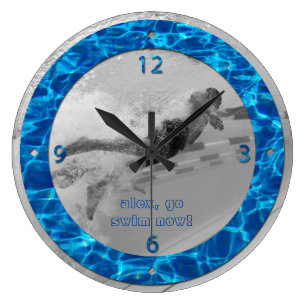 Swimming Pool Wall Clocks | Zazzle
