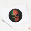 Customizable Portuguese Flag Skull Classic Round Sticker | Zazzle