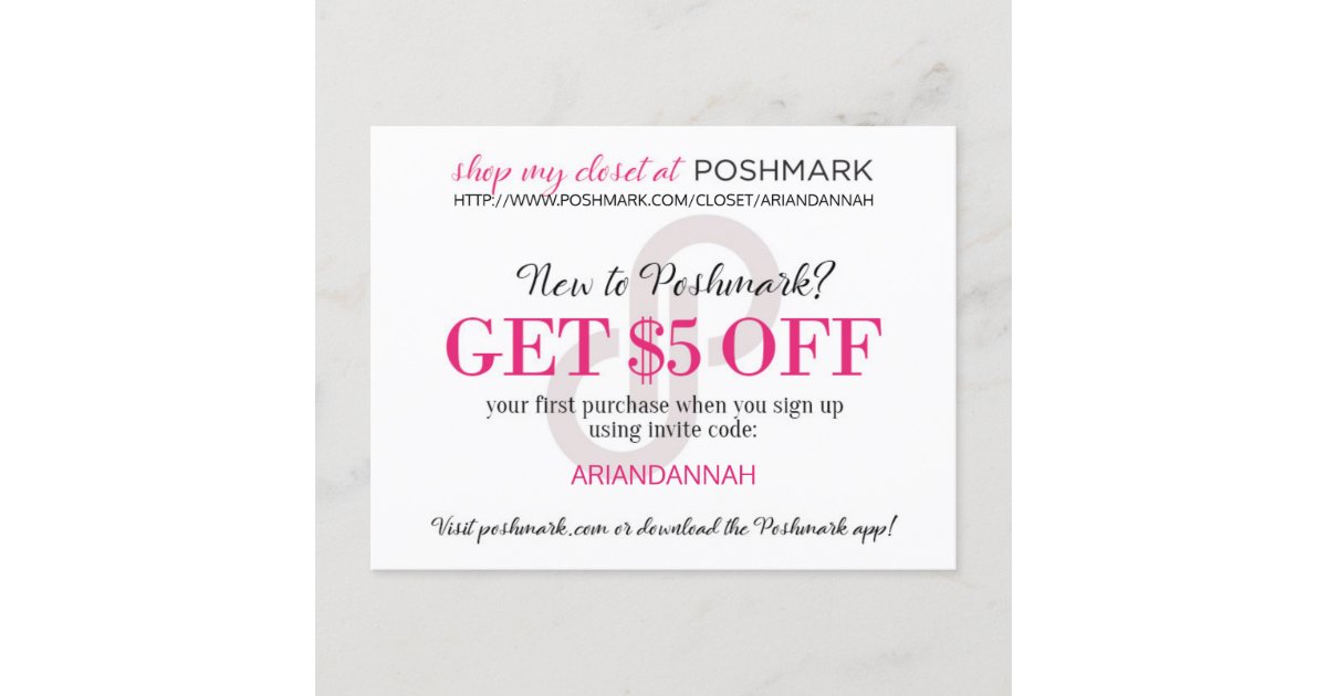 Customizable Poshmark Referral Invitation Card | Zazzle