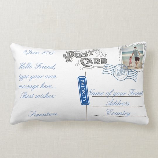 Customizable Postcard Pillow with your Message | Zazzle.com