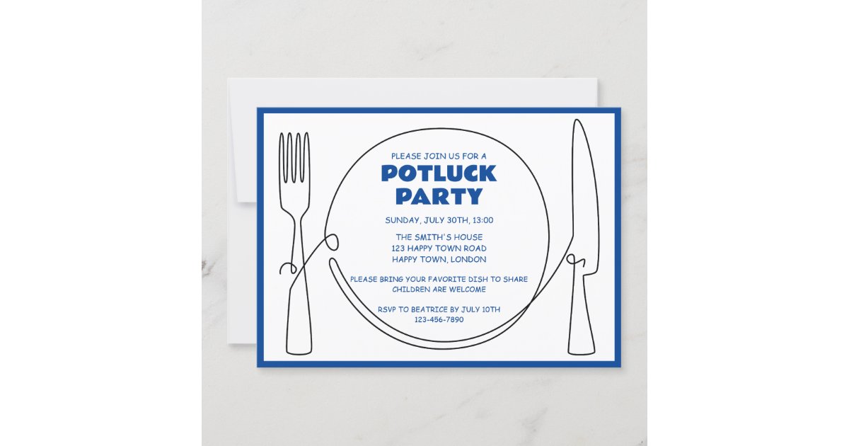 CUSTOMIZABLE POTLUCK PARTY INVITATION | Zazzle