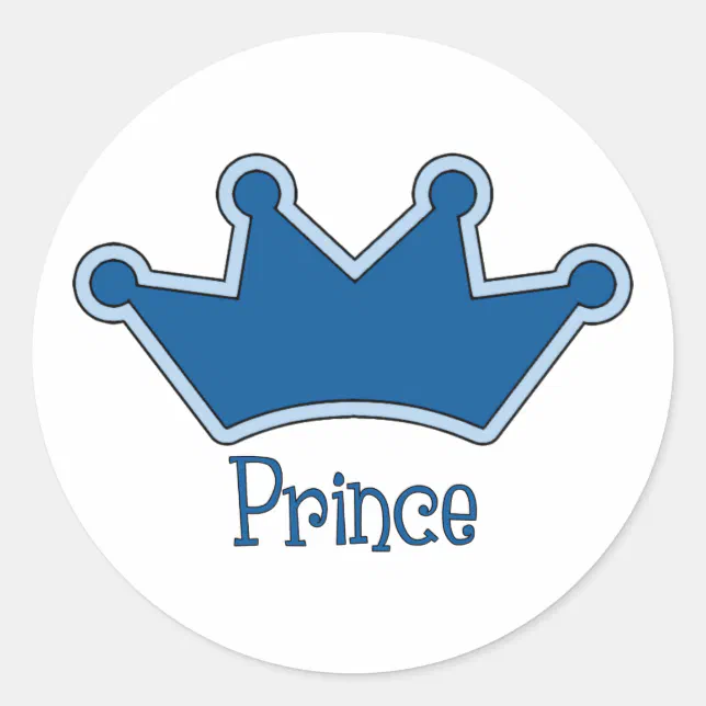 Customizable Prince - Crown Classic Round Sticker | Zazzle