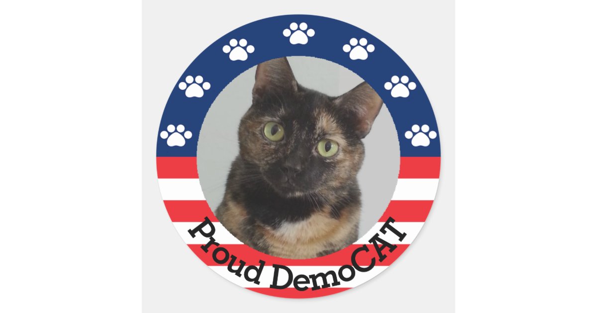 Customizable Proud DemoCAT Classic Round Sticker | Zazzle