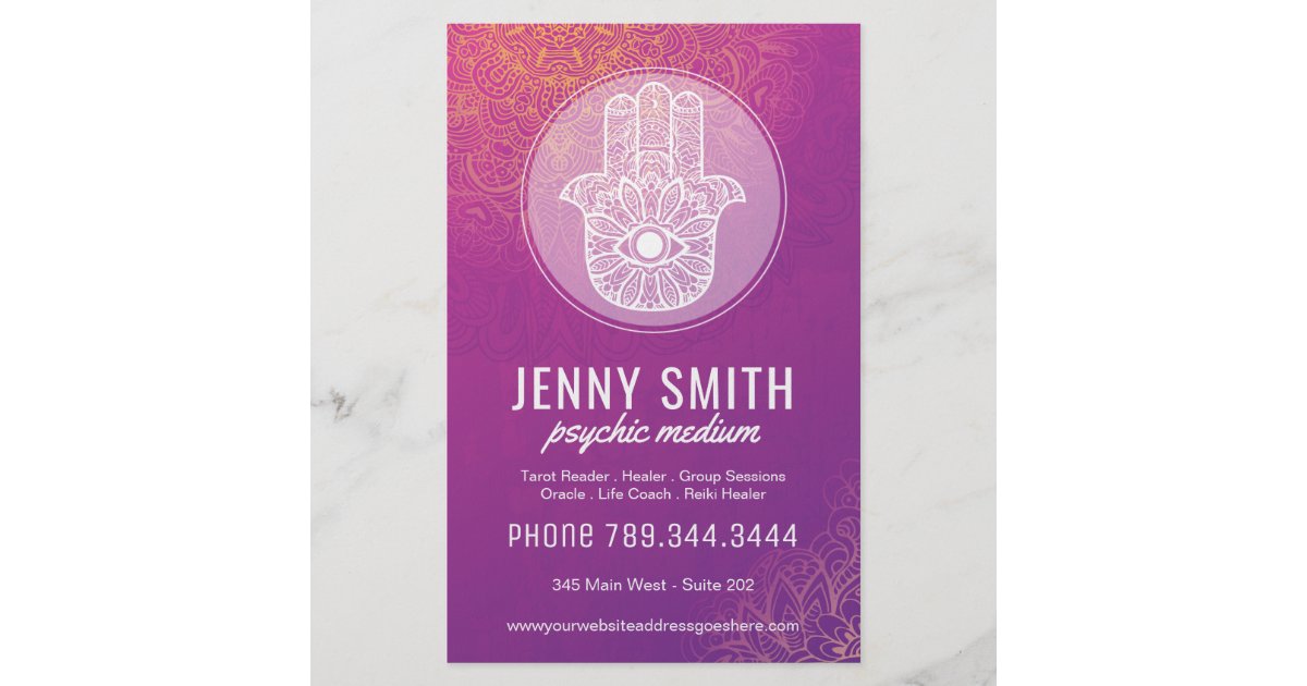 Customizable Psychic Medium Hamsa Flyer | Zazzle