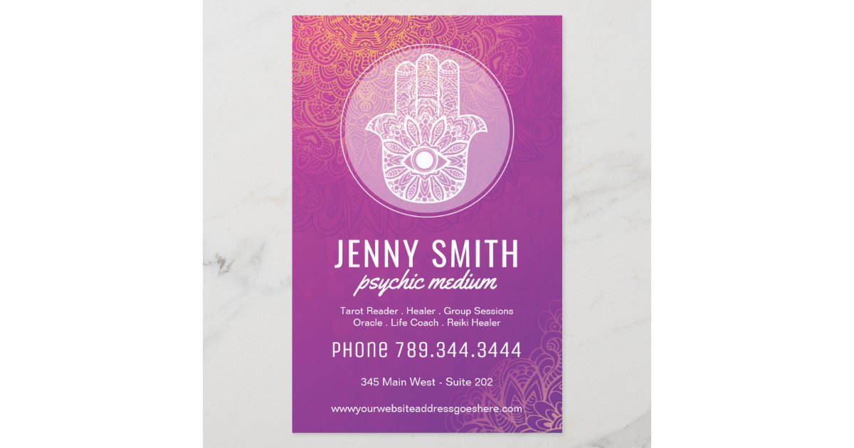Customizable Psychic Medium Hamsa Flyer | Zazzle