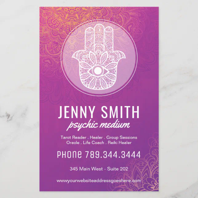 Customizable Psychic Medium Hamsa Flyer | Zazzle