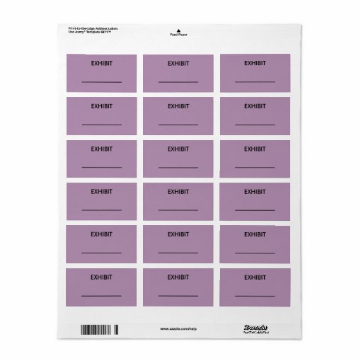Customizable purple court reporter exhibit sticker | Zazzle