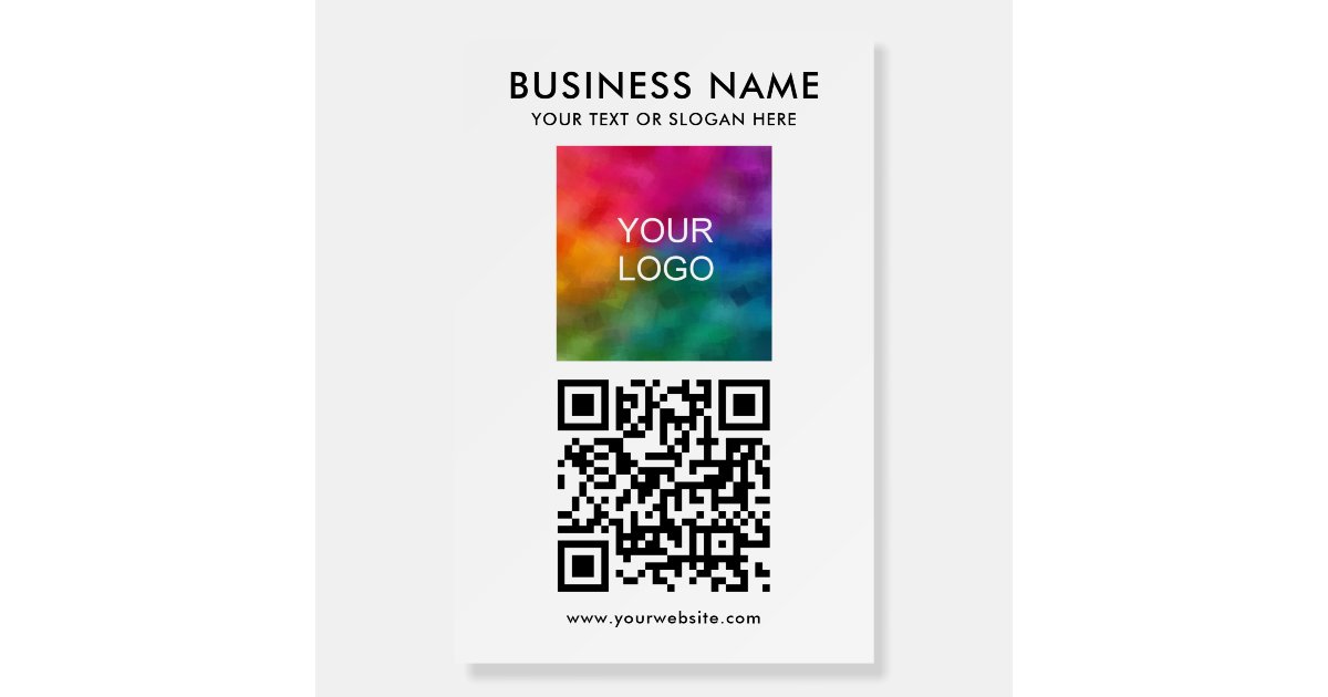 Customizable QR Code Business Logo Best Template Foam Board | Zazzle
