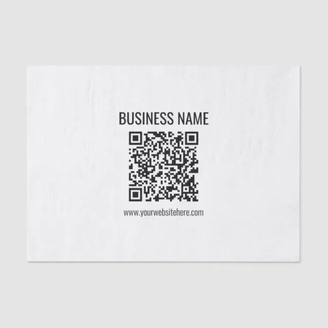 Customizable QR code & Business Name Tissue Paper | Zazzle