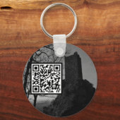 Customizable QR Code Castle Ruins Gothic Keychain | Zazzle