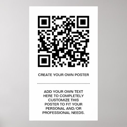 customizable QR code Poster | Zazzle.com