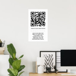 customizable QR code Poster | Zazzle