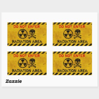Customizable Radiation Hazard Sign Rectangular Sticker | Zazzle
