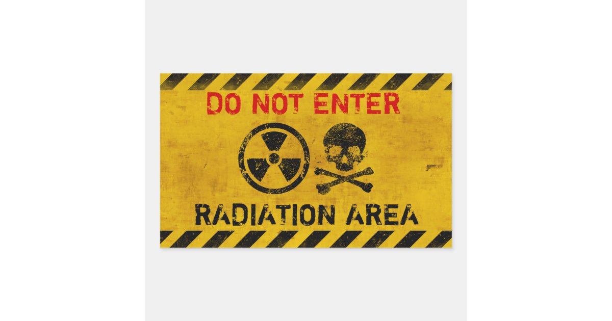 Customizable Radiation Hazard Sign Rectangular Sticker | Zazzle