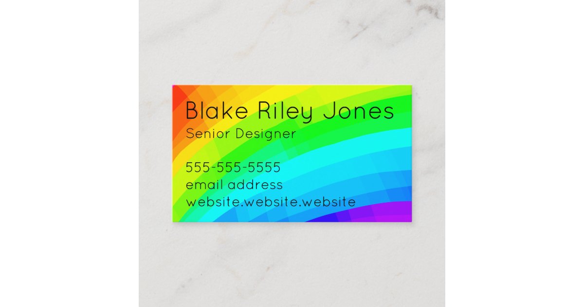 Customizable Rainbow Design Business Card | Zazzle