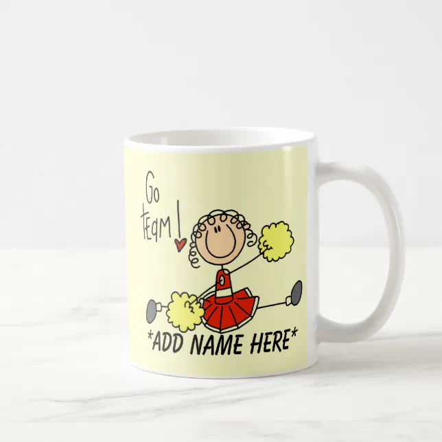 Customizable Red and Gold Cheerleader Mug | Zazzle
