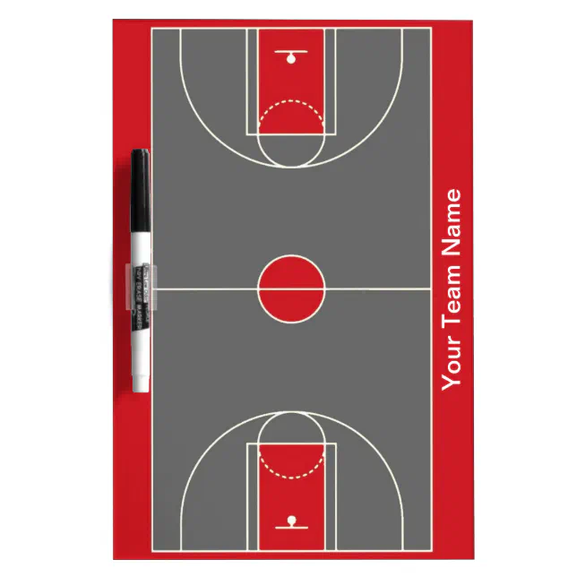 Customizable red gray basketball dry erase board | Zazzle