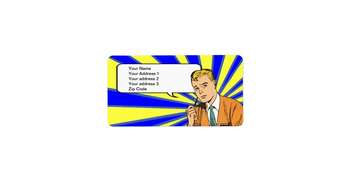 Customizable retro comic style address labels | Zazzle