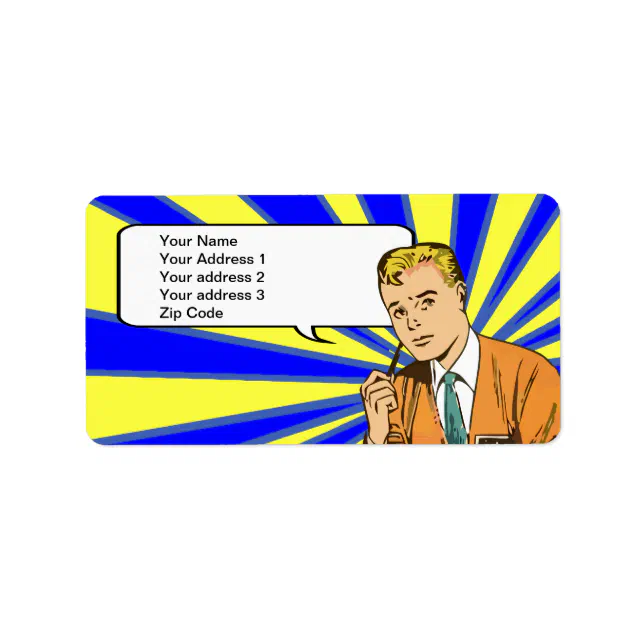 Customizable retro comic style address labels | Zazzle