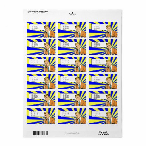 Customizable retro comic style address labels | Zazzle