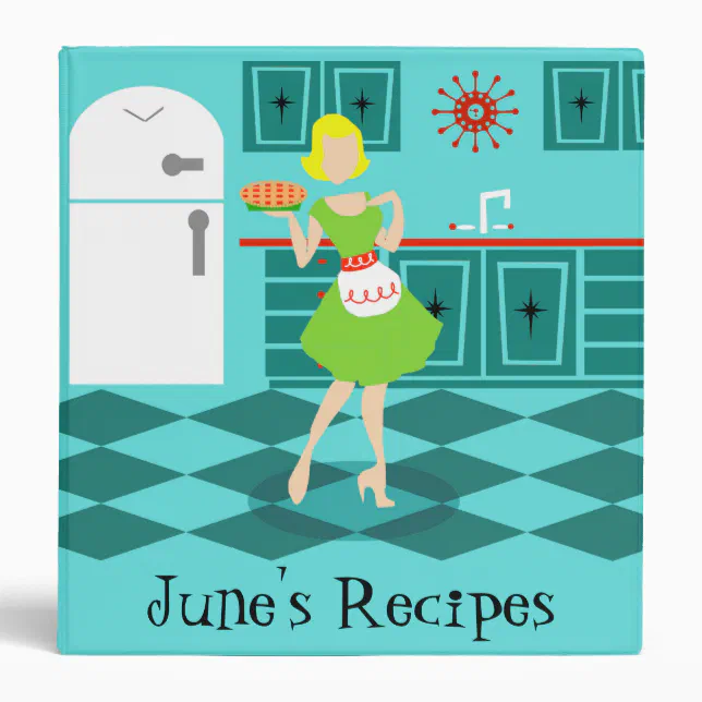 Customizable Retro Kitchen Binder | Zazzle