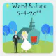 Customizable Retro Wedding Couple Stickers | Zazzle