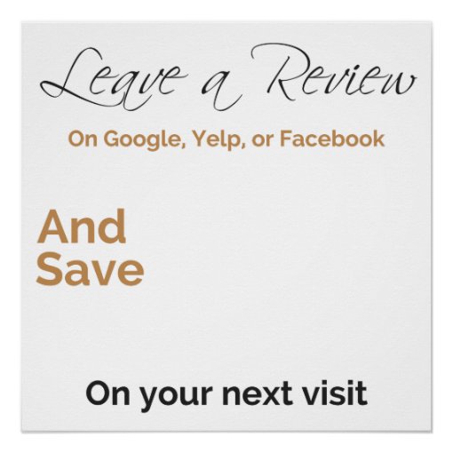 Customizable review notice poster | Zazzle