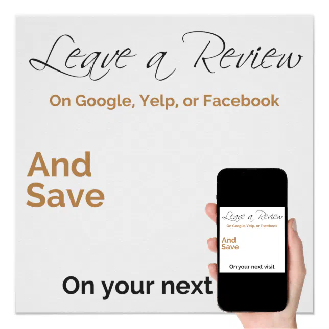 Customizable review notice poster | Zazzle