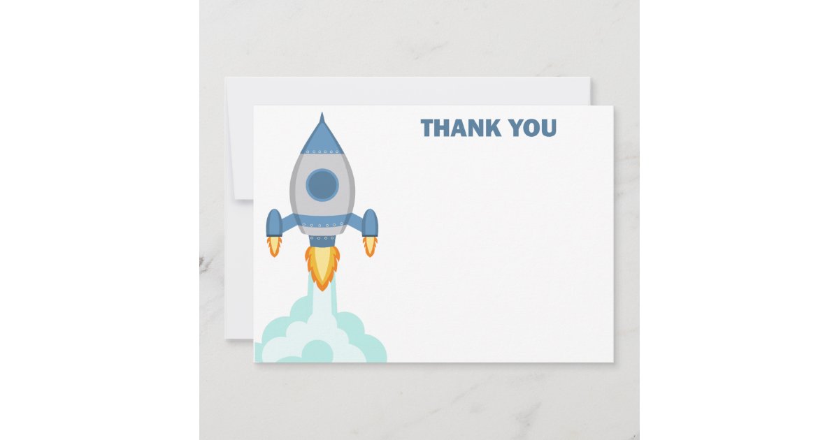 Customizable Rocket Ship Thank You card | Zazzle.com